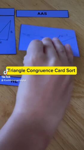 Triangle Congruence Card Sort - SSS, SAS, ASA, AAS, HL by Justin Time ...