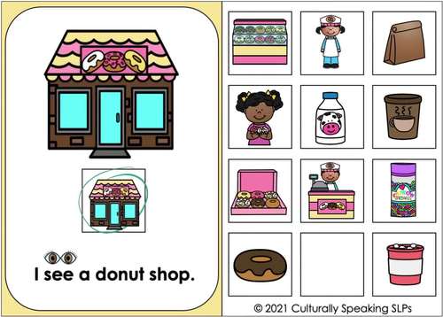 Donut Shop Vocabulary Interactive Book & BOOM CARDS by Culturally ...