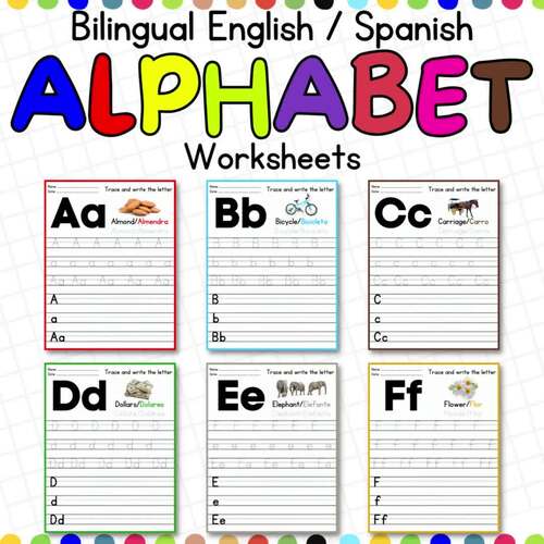 Bilingual English and Spanish Alphabet Tracing and Writing Letters ...
