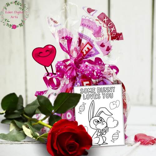 Coloring Valentine's Day Mini Cards Cute Funny Animals Puns Kindness ...