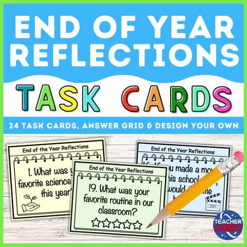 End of Year Task Cards Activity Scoot Last Day Fun Reflections Student ...