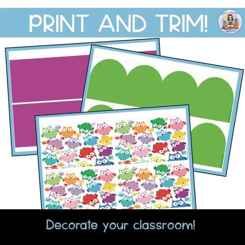 Classroom Decor, Bulletin Board Borders for P-6 Primary Classrooms-Owl ...