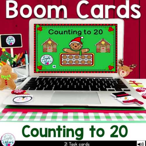 Boom Cards™ Counting to 20 with the Gingerbread Man by Leigh's Library