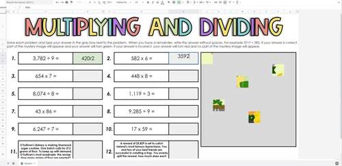 St. Patrick's Day Multiplying and Dividing Digital Mystery Puzzle Pixel ...