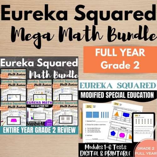 FULL YEAR {Eureka} SQUARED Math Grade 2 Review & Modified Tests Back to ...