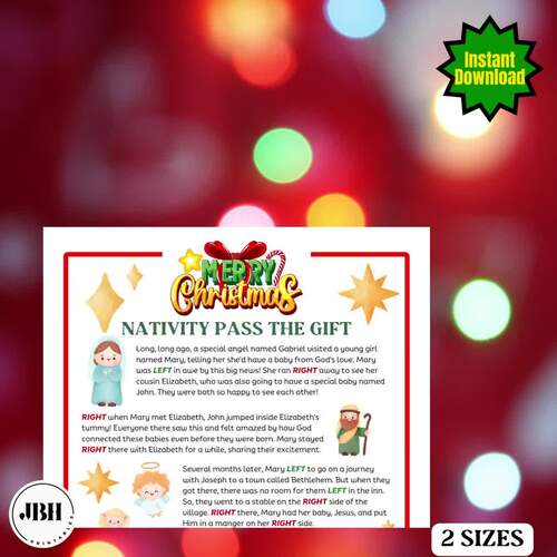 Engaging Nativity Story Game, Printable Nativity Left Right Game