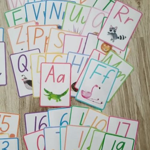 Montessori Flashcards Bundle Alphabet Flash Cards Numbers 1-20 Shapes ...