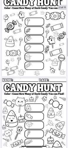 Halloween Math Candy Hunt Center and Worksheets by Kindergarten Kitties