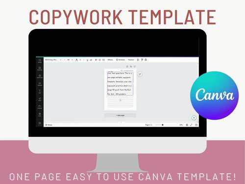 Editable Copywork & Handwriting Canva Template for Charlotte Mason ...