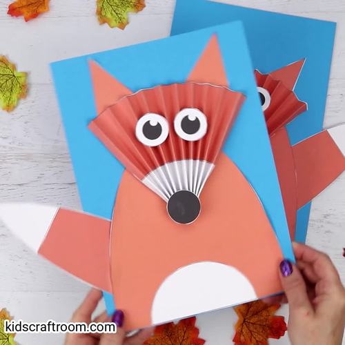 Fan Fox Craft - Autumn Cut and Paste Activity - Fall Craft - Autumn Craft