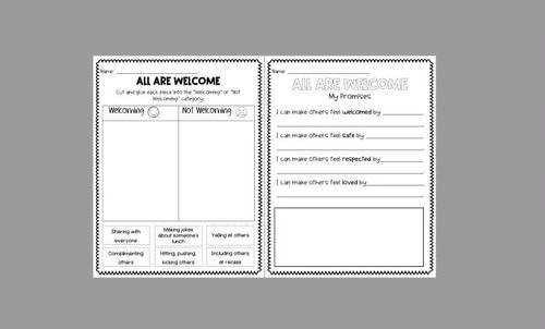 All Are Welcome Book Companion Activities | SEL Read Aloud | No Prep