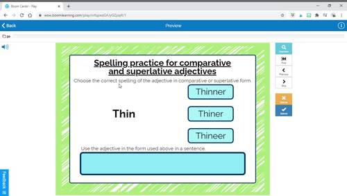 Spelling Comparative & Superlative Adjectives BOOM Cards | TpT