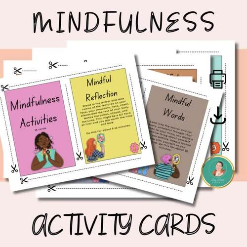 Mindfulness Activity Cards, 15 cards, Mindfulness Activities, Mindful Cards