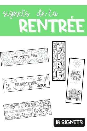 Signets de la rentrée 2024 - French Back to school Bookmarks | Marque-pages