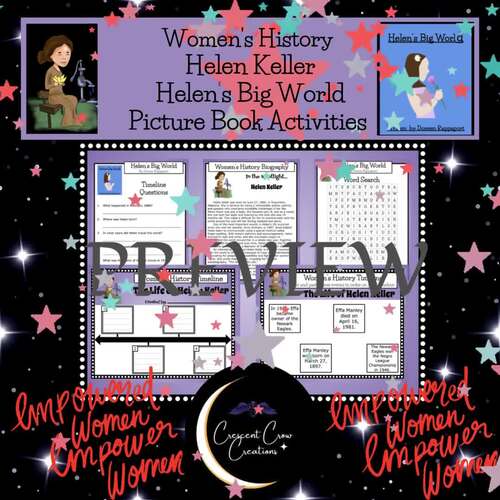 Women's History Helen Keller - Helen's Big World Picture Book Activities