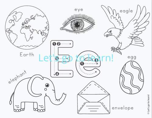Alphabet Coloring Pages, ABC Learning, Letter Recognition, Beginning Sounds