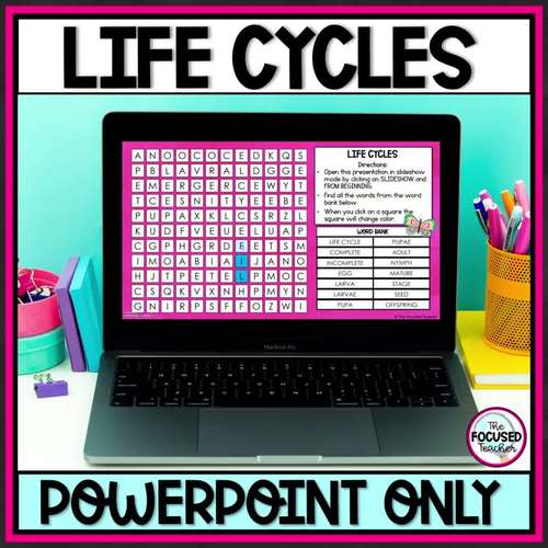 Life Cycles Digital Word Search | Complete & Incomplete Metamorphosis