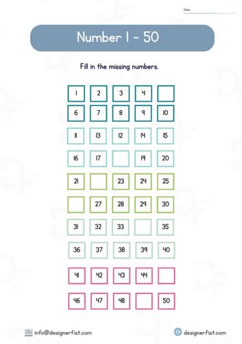 Autism Fill In The Missing Numbers by Inclusive Learning Support