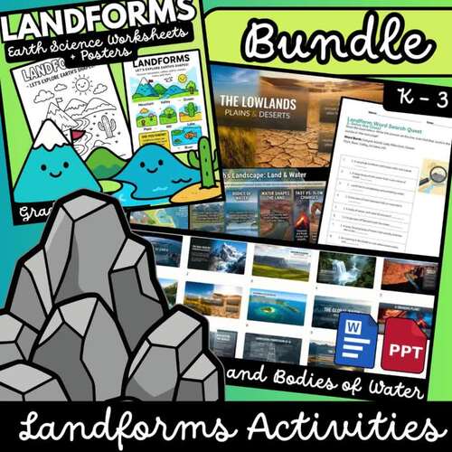 Landforms and Bodies of Water PPT | Earth Science Activities K–4 Worksheets
