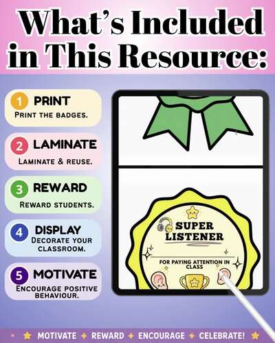 Printable Classroom Reward Badges | Student Award Certificates for ...