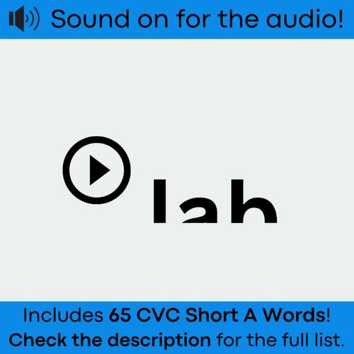 CVC Short A Vowel Sound Words Commercial Use - Individual Audio Clips