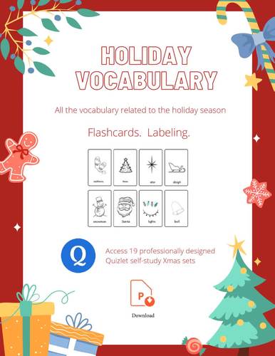 Christmas ESL EFL Vocabulary Worksheets. Flashcards. Holiday. Xmas.