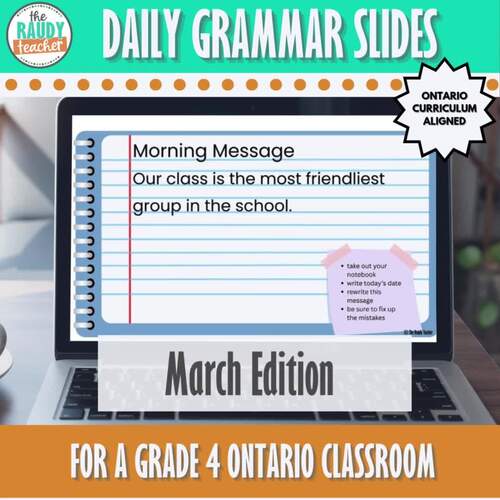 Grade 4 March Daily Grammar Slides | Ontario Language 2023 Curriculum