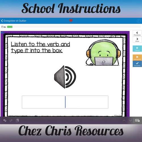 School Instructions Vocabulary with Boom Cards™: Listen and Write - Deck 5