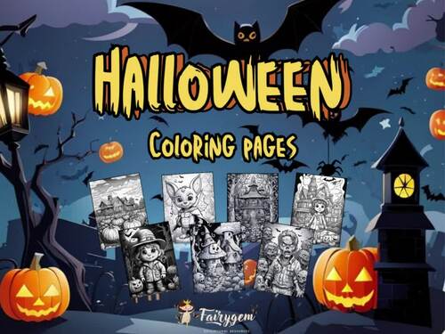 Halloween Coloring Pages : Pumpkins, Haunted Houses, Witches and Spooky ...