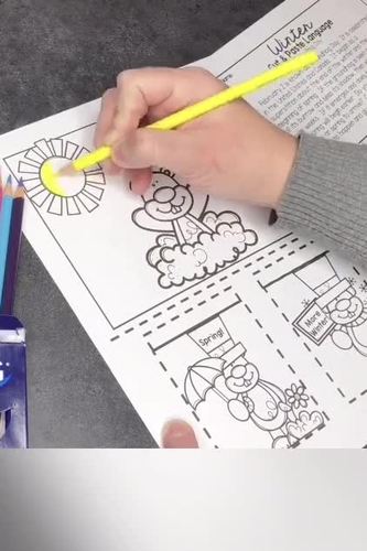 Winter Speech and Language Cut & Paste Language Worksheets by Amy Haselden