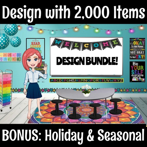 BITMOJI Classroom Template Designer- SNEAK-PEAK VIDEO- 2,000 items