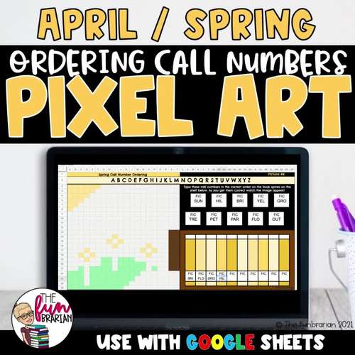Library Pixel Art - Ordering Call Numbers - Spring by The Funbrarian