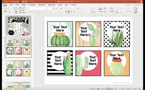 Cactus Classroom Editable Labels by A Teacher and her Cat | TPT