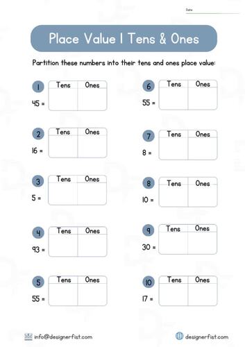Autism Place Value | Tens & Ones Worksheet For Childs | TPT