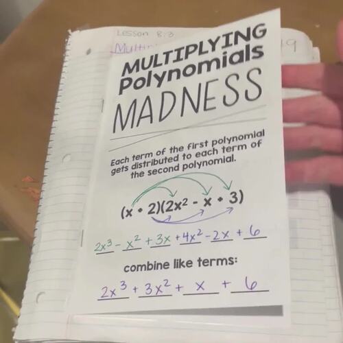 Algebra 1 - Multiplying Polynomials MADNESS Interactive Foldable Booklet