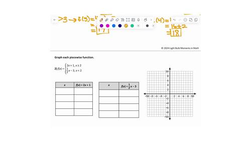 Graphing Piecewise Functions Guided Notes Practice Worksheet And Video