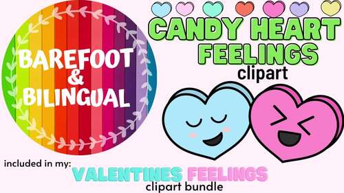 Candy Heart Clipart | Valentines Day SEL Feelings Clipart | TPT