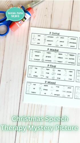 Christmas Speech Therapy Mystery Pictures by Talking Mama Bears | TPT