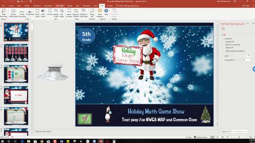 5th Grade Holiday Math Game Show for NWEA MAP and Common Core Practice