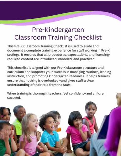 Training and Orientation Checklist for the Pre-K Classroom by Admin 4 You