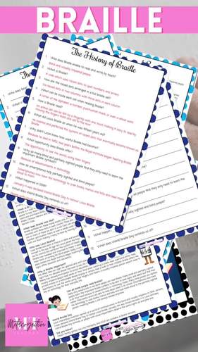 History of Braille Reading Comprehension Worksheets by Metacognitive ...