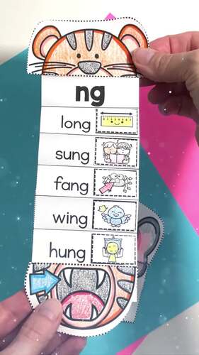 -NK & -NG Endings Phonics Crafts and Worksheets Glued Sounds Animal ...