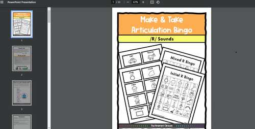 R Articulation Games Bingo Activities, Speech Therapy, Special Education