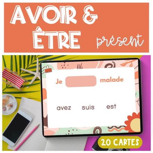 French Verbs AVOIR & ÊTRE Present Tense French BOOM CARDS by Digital ...