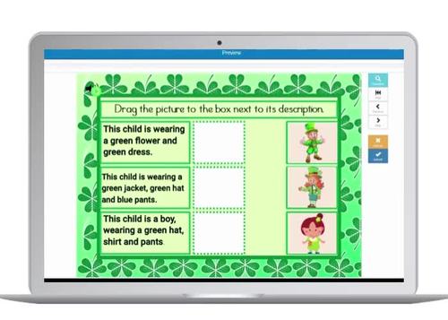 St. Patrick's Day Descriptions and Adjectives (Audio Support) BOOM CARDS