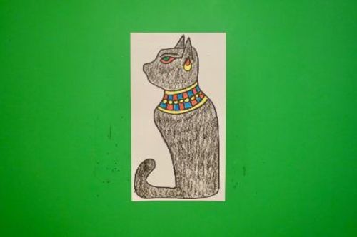 how to draw egyptian cat