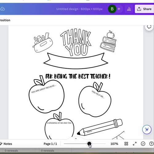 Teacher Appreciation Printable, Student Coloring Page for Teacher ...