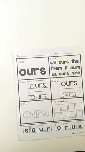 Personal Pronouns Sight Words Worksheet by The Joy in Teaching | TPT