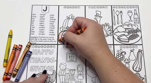 Thanksgiving Articulation Homework by Speech Tea | TPT