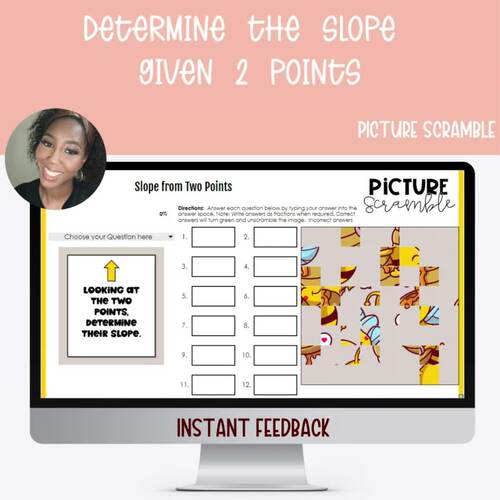 Finding Slope from Two Points Digital Picture Scramble Activity Algebra 1